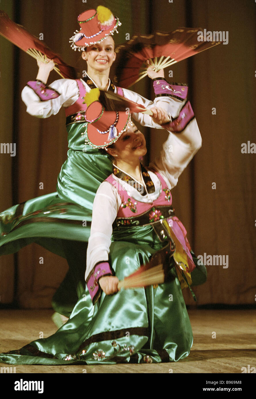 The Igor Moiseyev Folk Dance Ensemble performing a Korean dance at a ...
