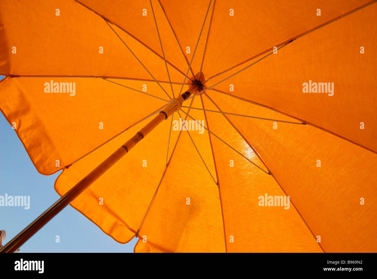Orange parasol in Fuerteventura Stock Photo - Alamy