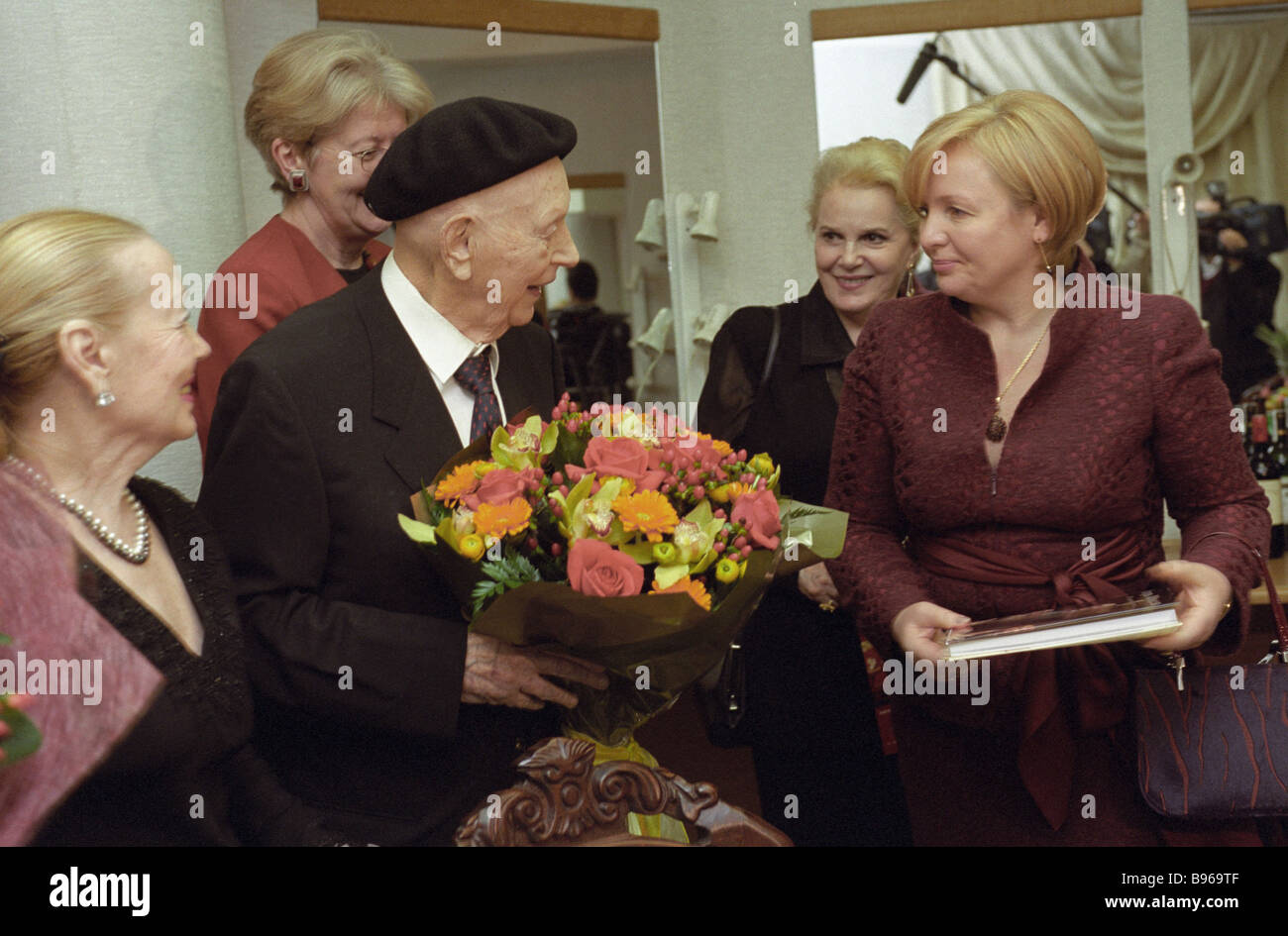 Russian first lady Lyudmila Putin right greets Igor Moiseyev Folk Dance ...