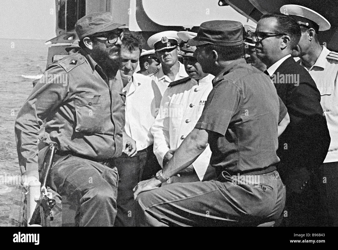 Fidel Castro Prime Minister of the Republic of Cuba left talks to ...