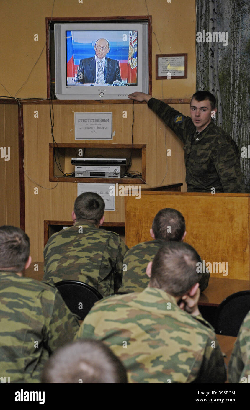 Recruits and officers in one of the Novgorod Region s military units ...