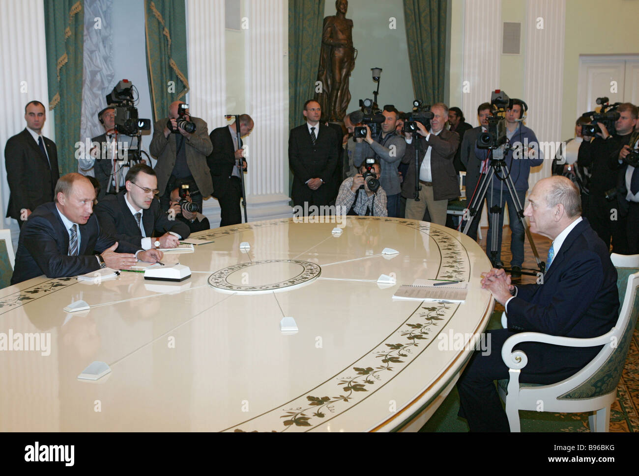 Israeli Prime Minister Ehud Olmert right and Russian President Vladimir ...