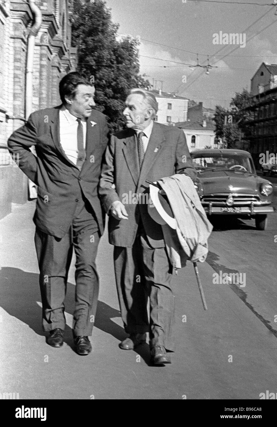 Writers Konstantin Fedin right and Boris Polevoi left Stock Photo - Alamy