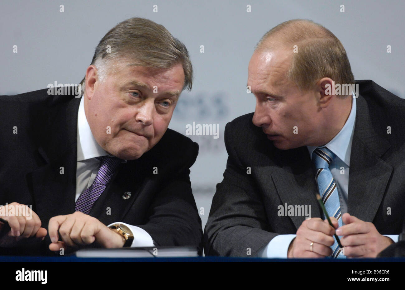 From right to left Russian President Vladimir Putin and Vladimir ...
