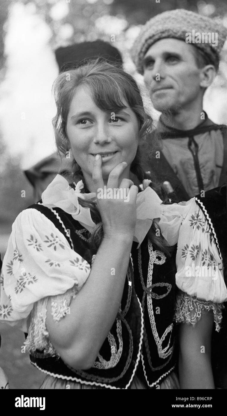 A girl in a Cossack costume Stock Photo - Alamy