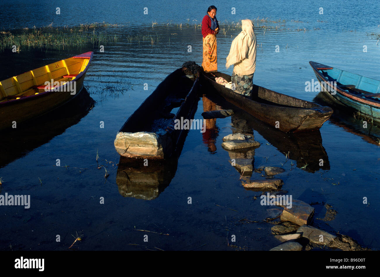 Nepal, Gandaki Zone, Kaski District, Pokhara, Pokhara Lake Stock Photo ...