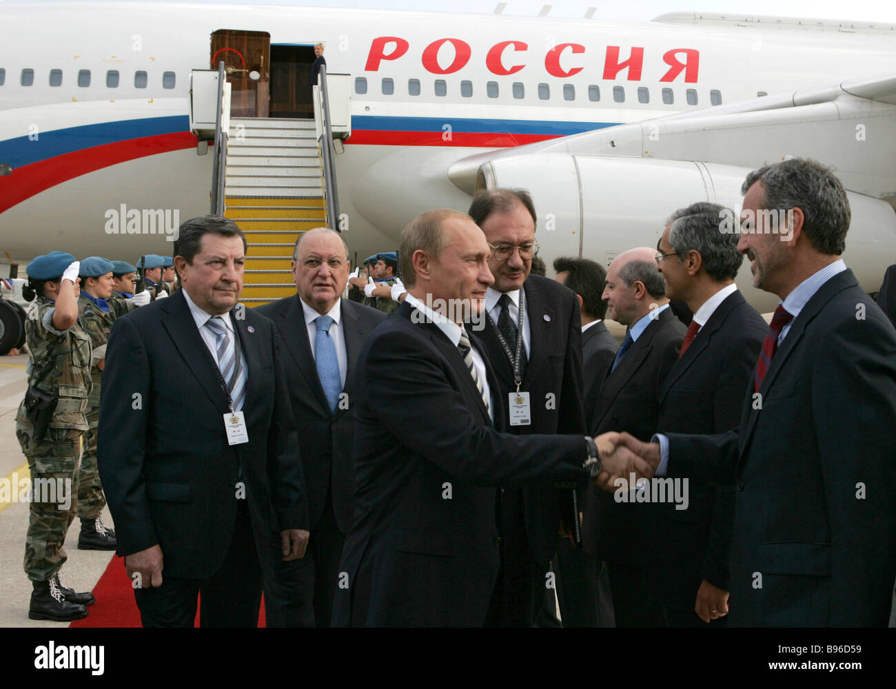 October 25 2007 Russian President Vladimir Putin centre during an ...