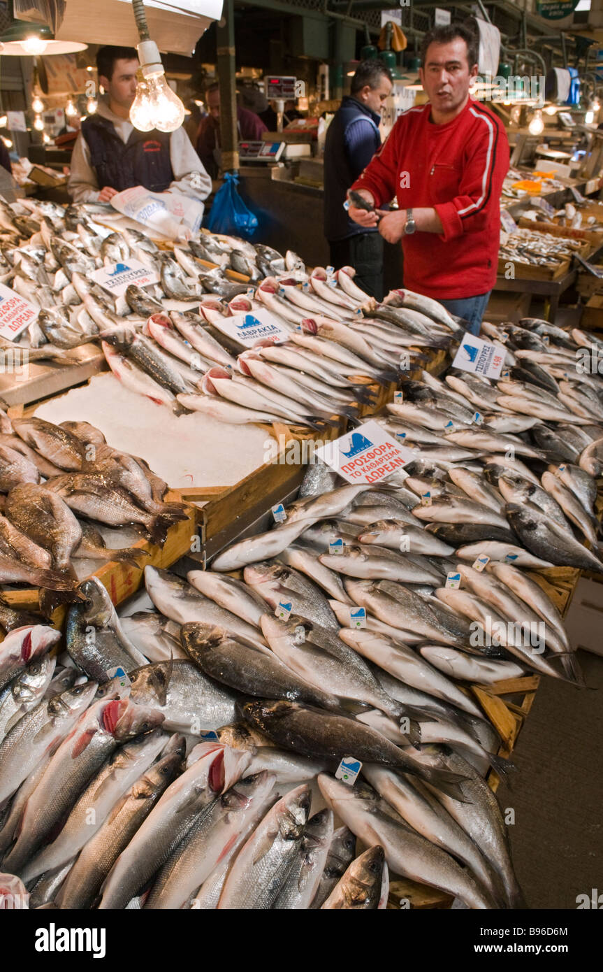 In the central fish market on Athinas street in the centre of Athens ...