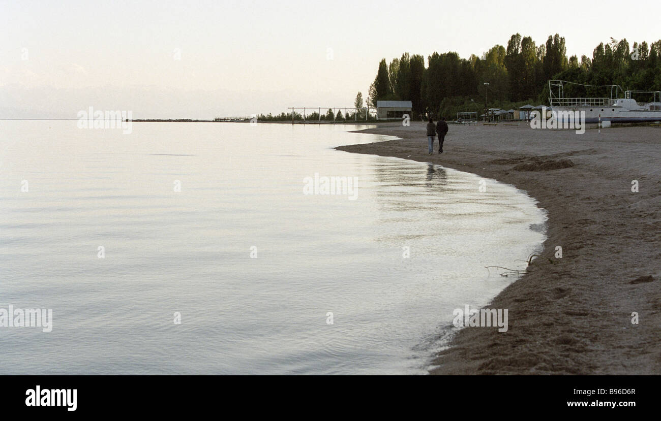 Lake Issyk Kul is deservedly known as the Gem of Kyrgyzstan Stock Photo ...
