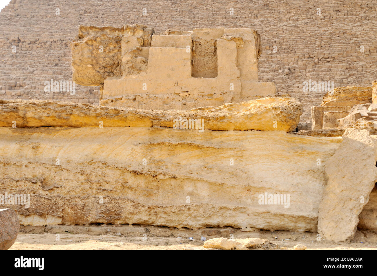 Ruins by the Sphinx temple pyramids in Giza Egypt Stock Photo - Alamy