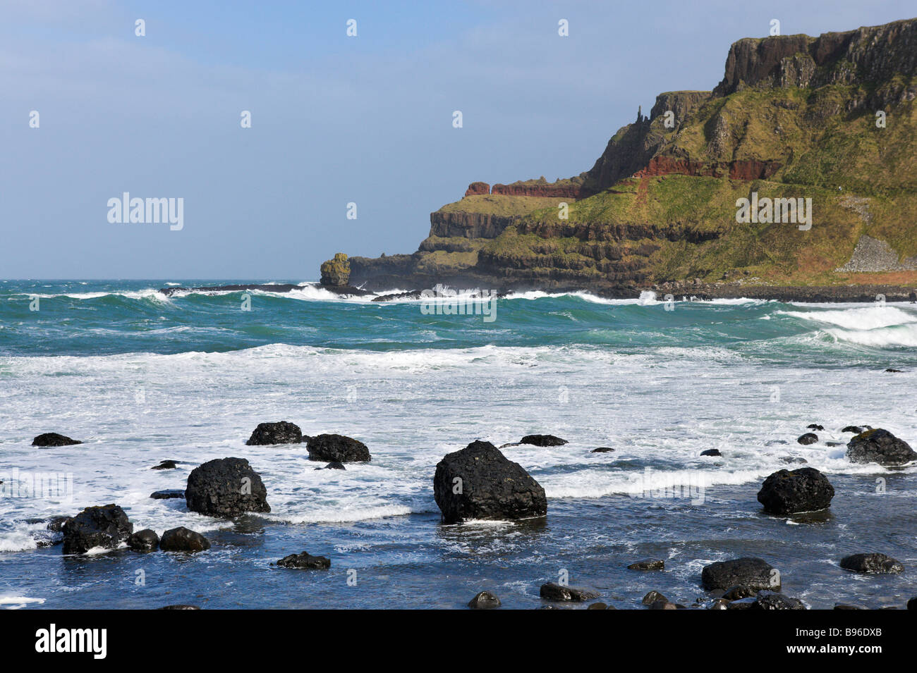 The coast at the Giant's Causeway, North Antrim Coast, County Antrim ...