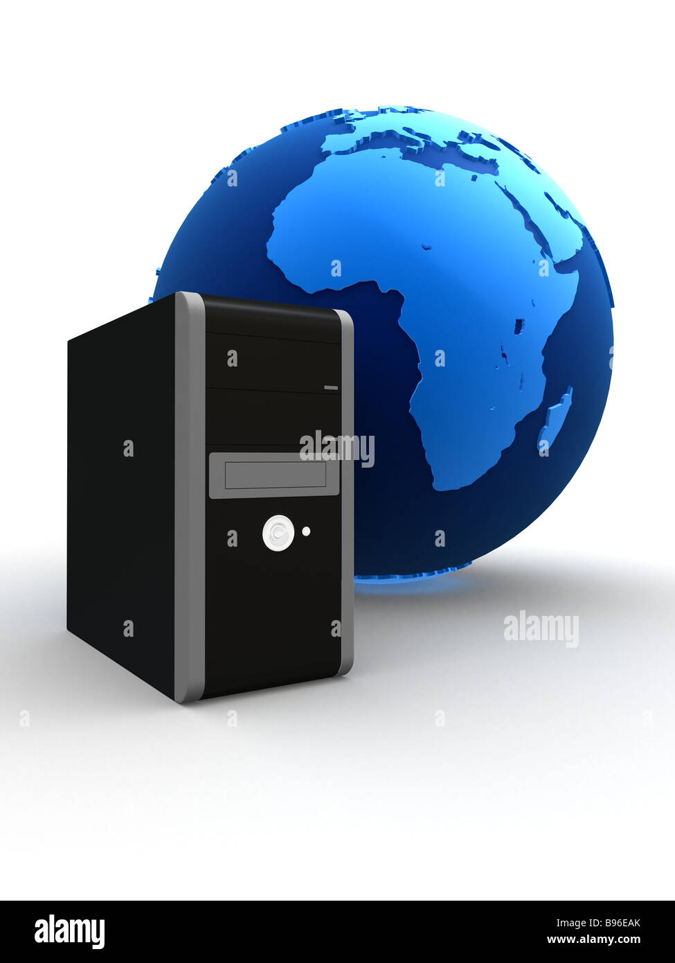 pc and globe Stock Photo - Alamy