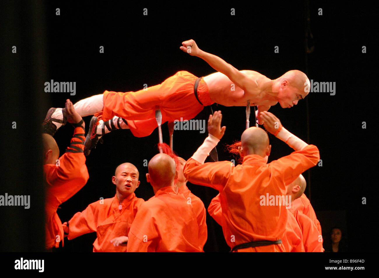 Chinese Golden lion circus performance in the Variety theatre Stock ...