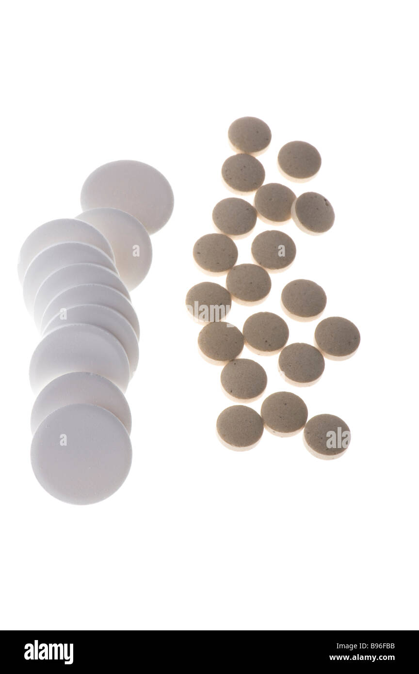 object on white tablet close up Stock Photo - Alamy