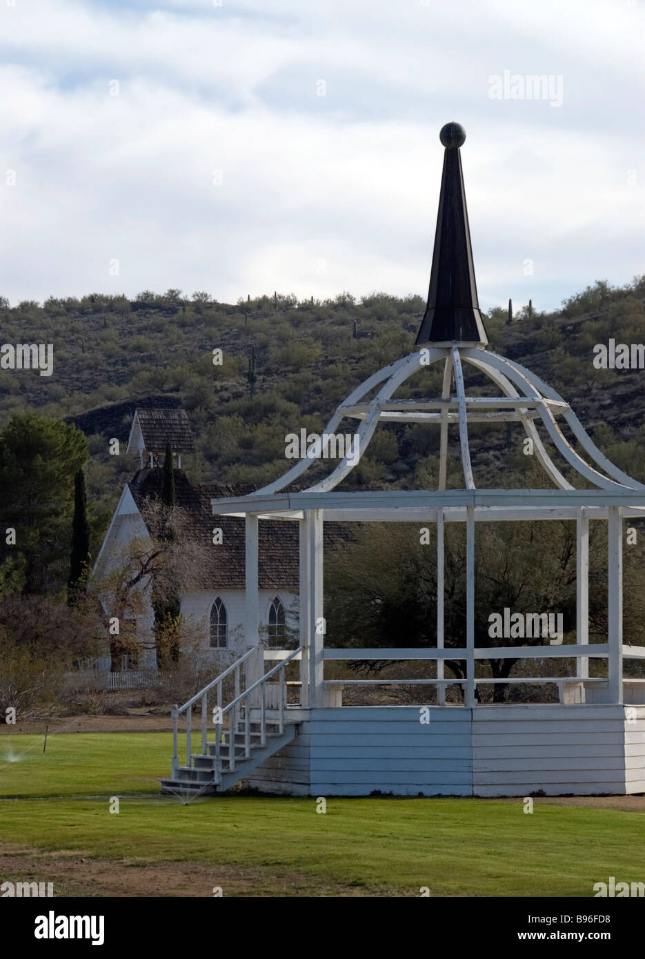 Gazebo at the Pioneer Living History Village in Phoenix, AZ USA with an ...