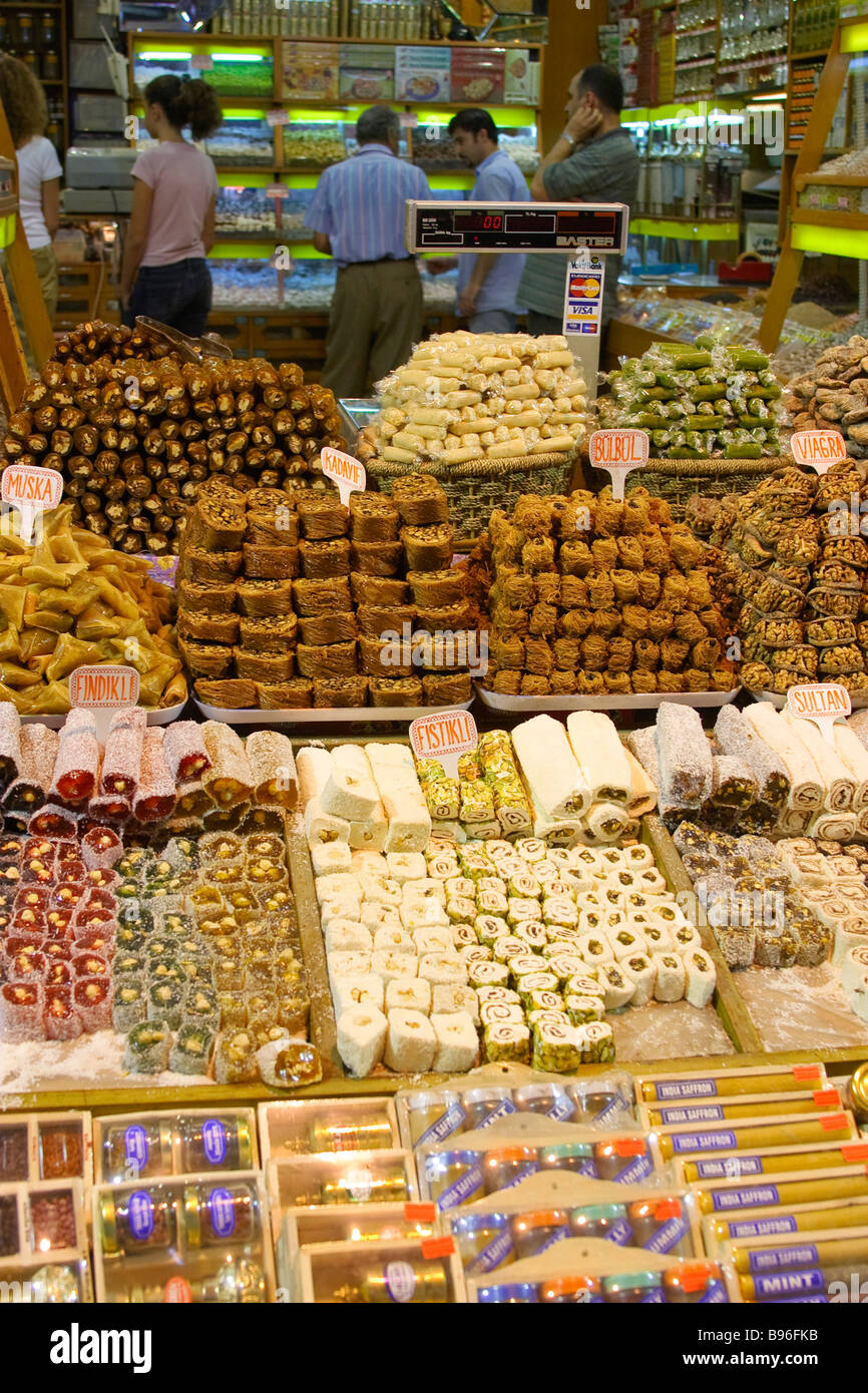 Candy shop in Spice Market Eminonu Istanbul Turkey Stock Photo - Alamy