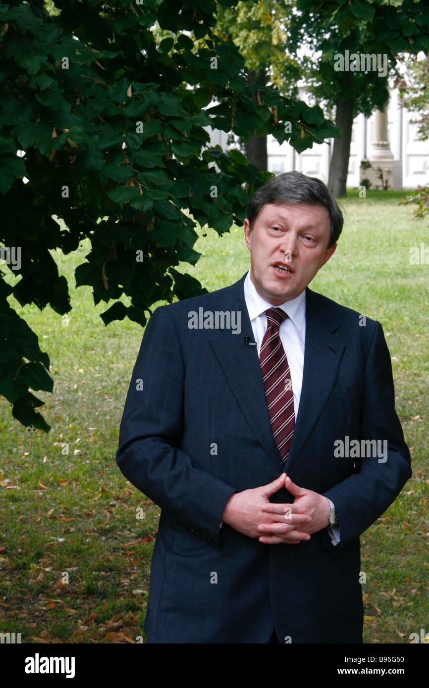Leader of the Yabloko party Grigory Yavlinsky Stock Photo - Alamy