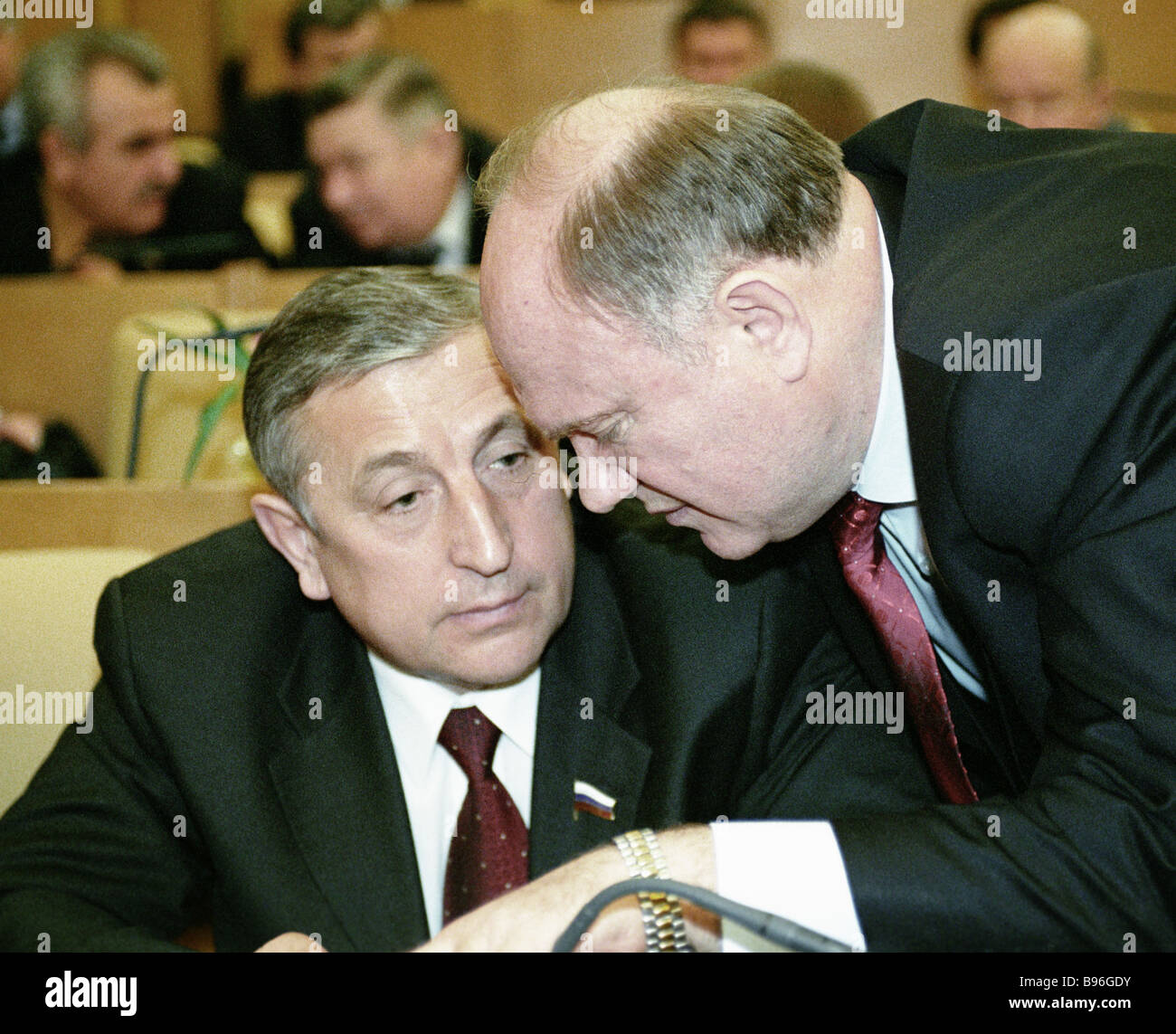 Gennady Zyuganov right the leader of the Russian Federation Communist ...
