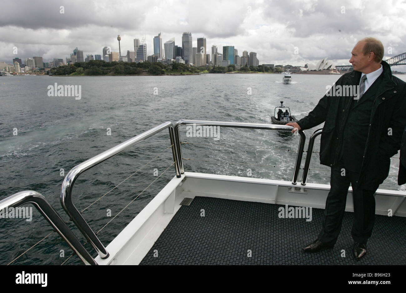 September 7 2007 Russian President Vladimir Putin sails boat in Sydney ...