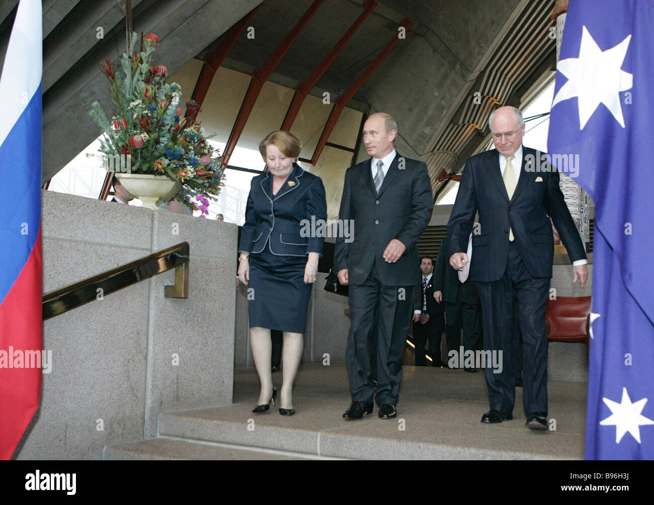 September 7 2007 President of Russia Vladimir Putin center and Prime ...