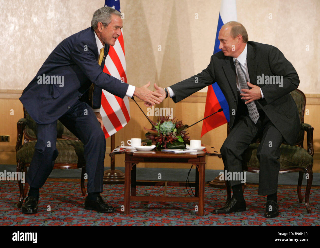 September 7 2007 US President George W Bush and Russian President ...