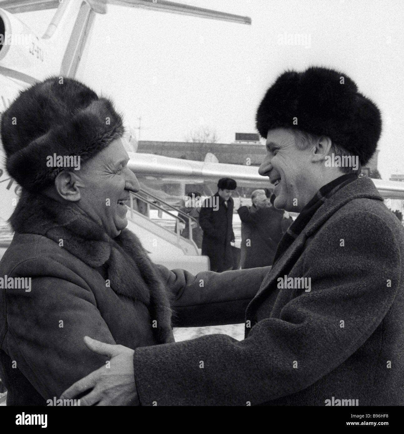 Chairman of the USSR Council of Ministers Nikolai Ryzhkov right and ...