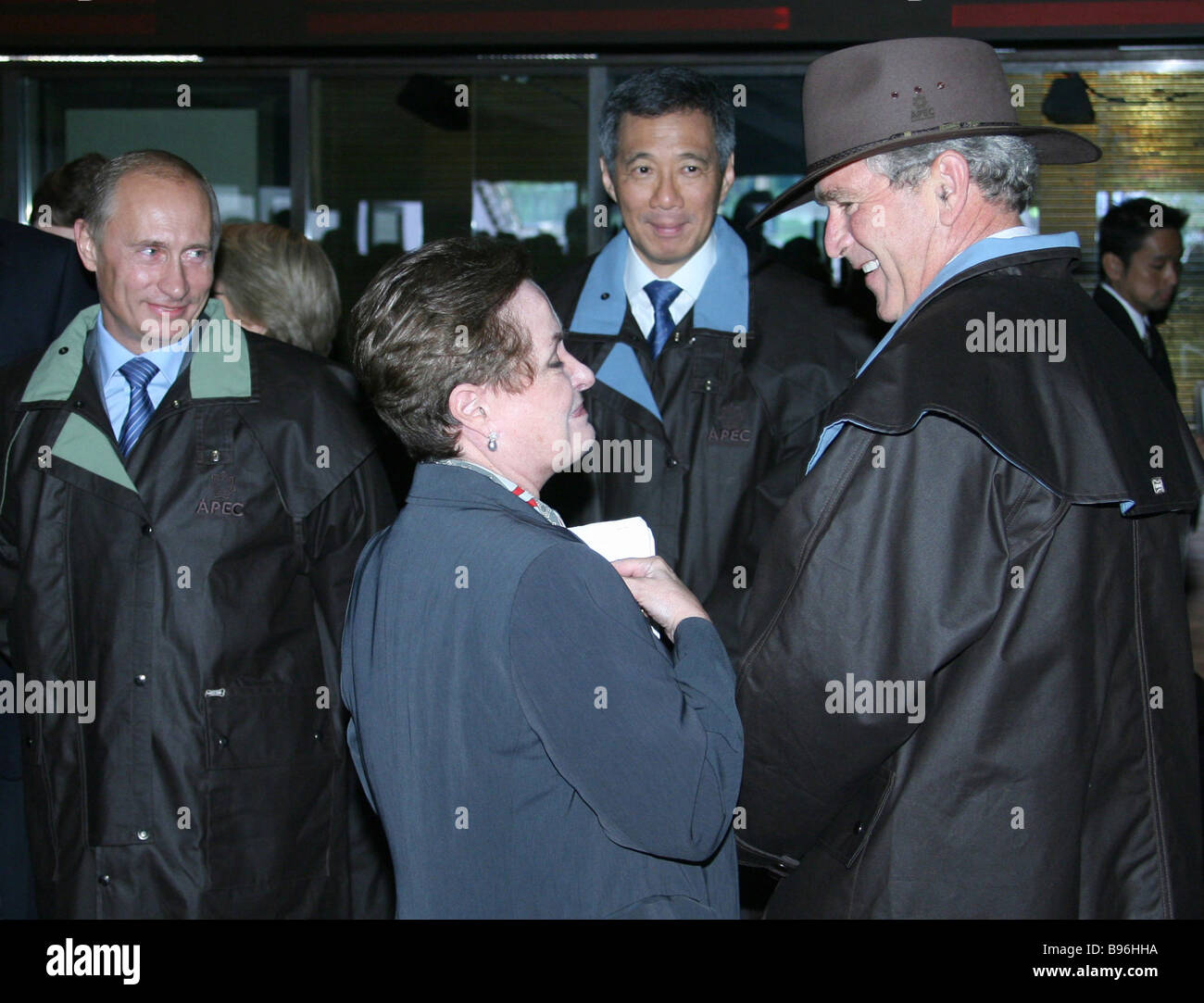 September 8 2007 From left to right Russian President Vladimir Putin ...