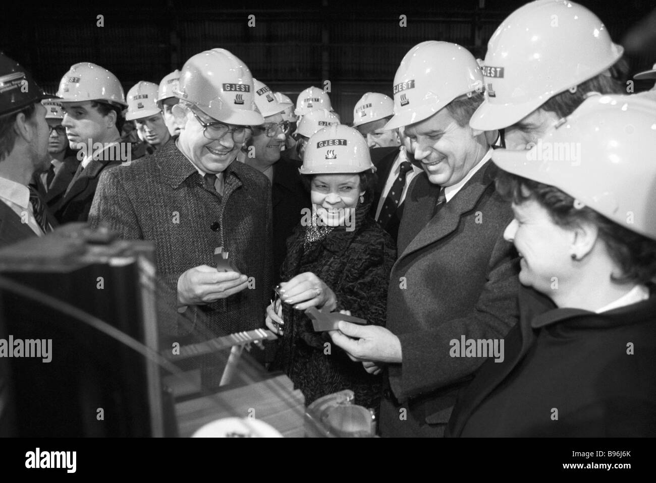 Chairman of the USSR Council of Ministers Nikolai Ryzhkov 3rd right ...