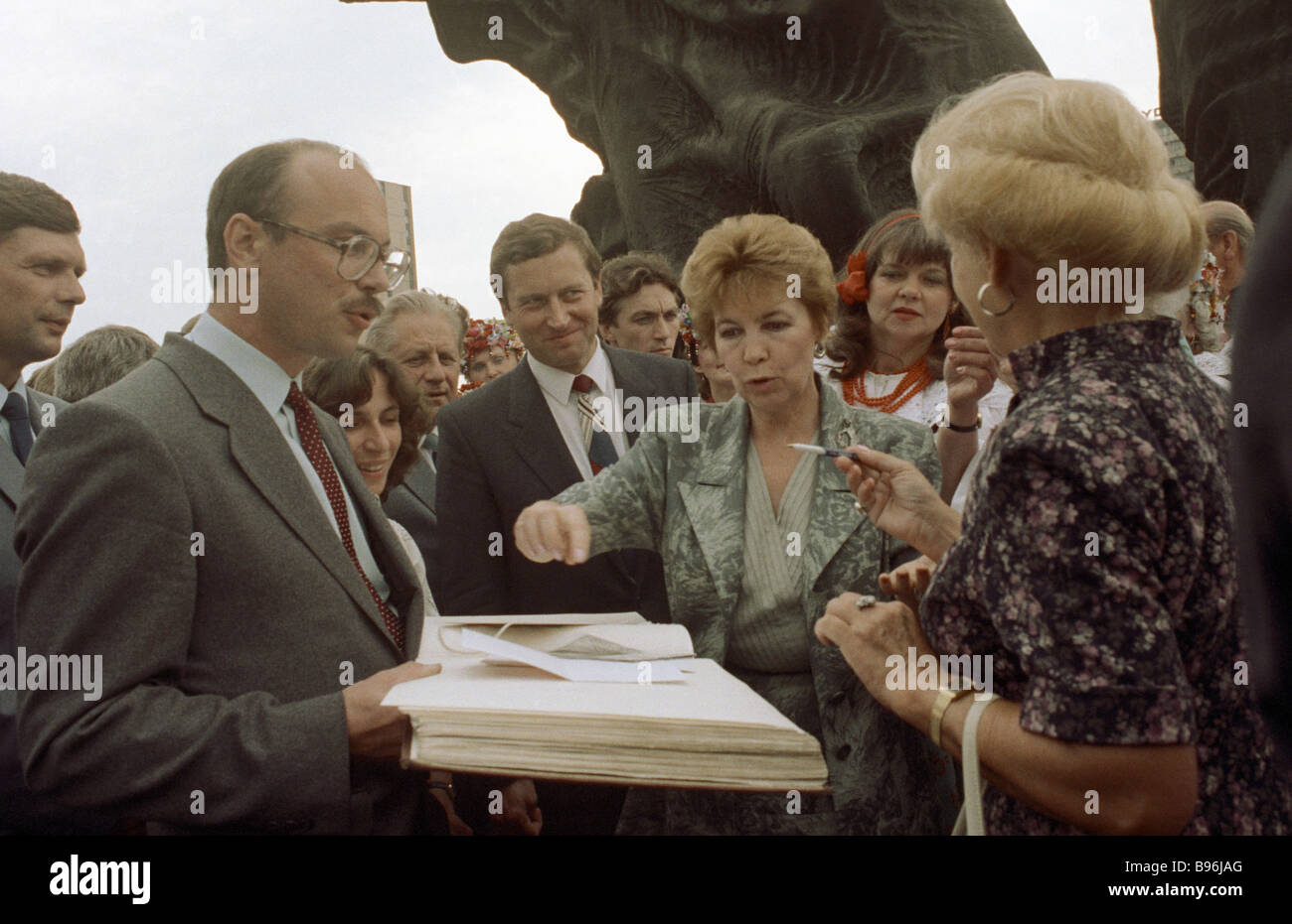 Raisa Gorbachev second from right wife of General Secretary of the ...