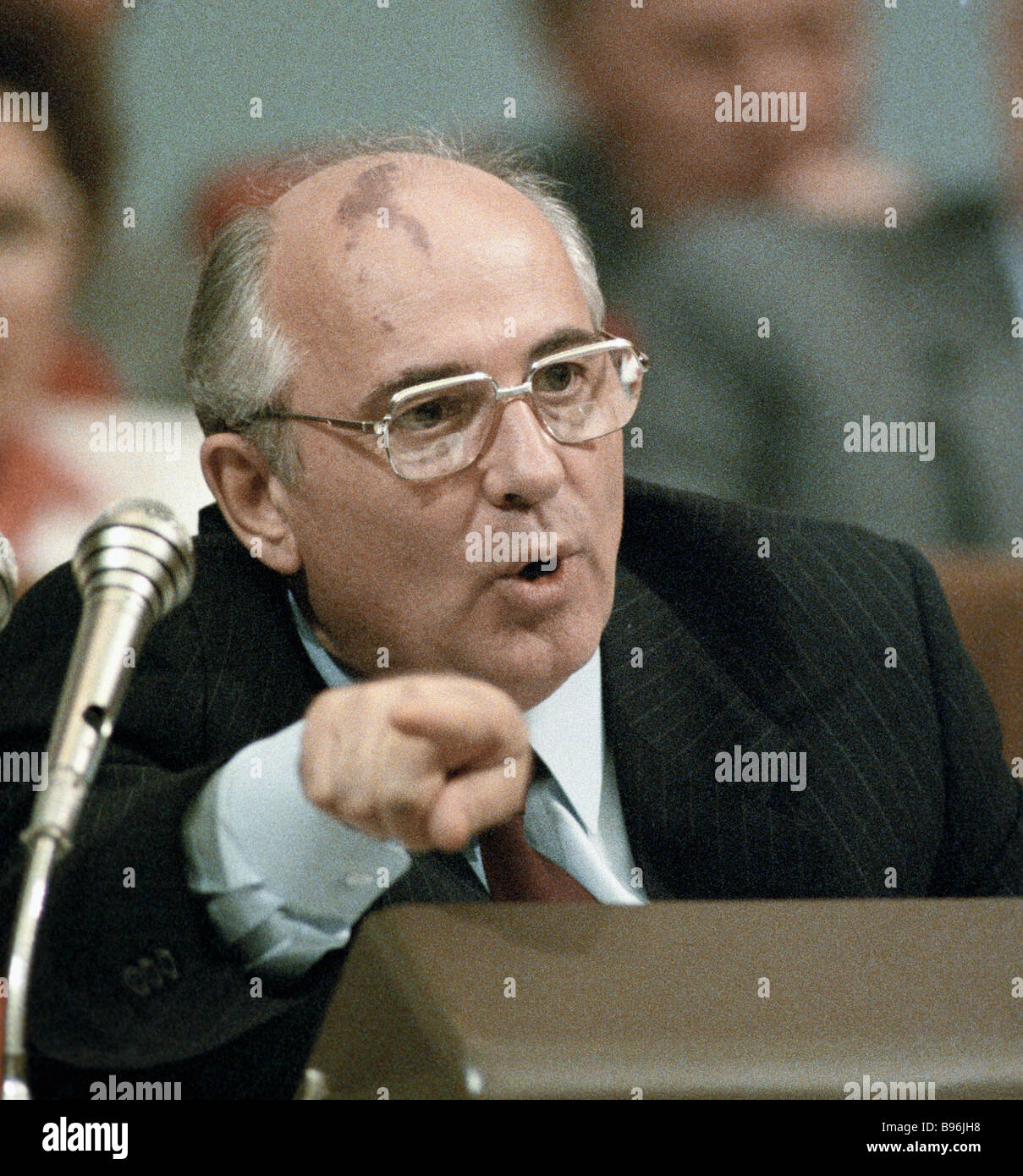 Soviet Communist Party Secretary General Mikhail Gorbachev attending ...