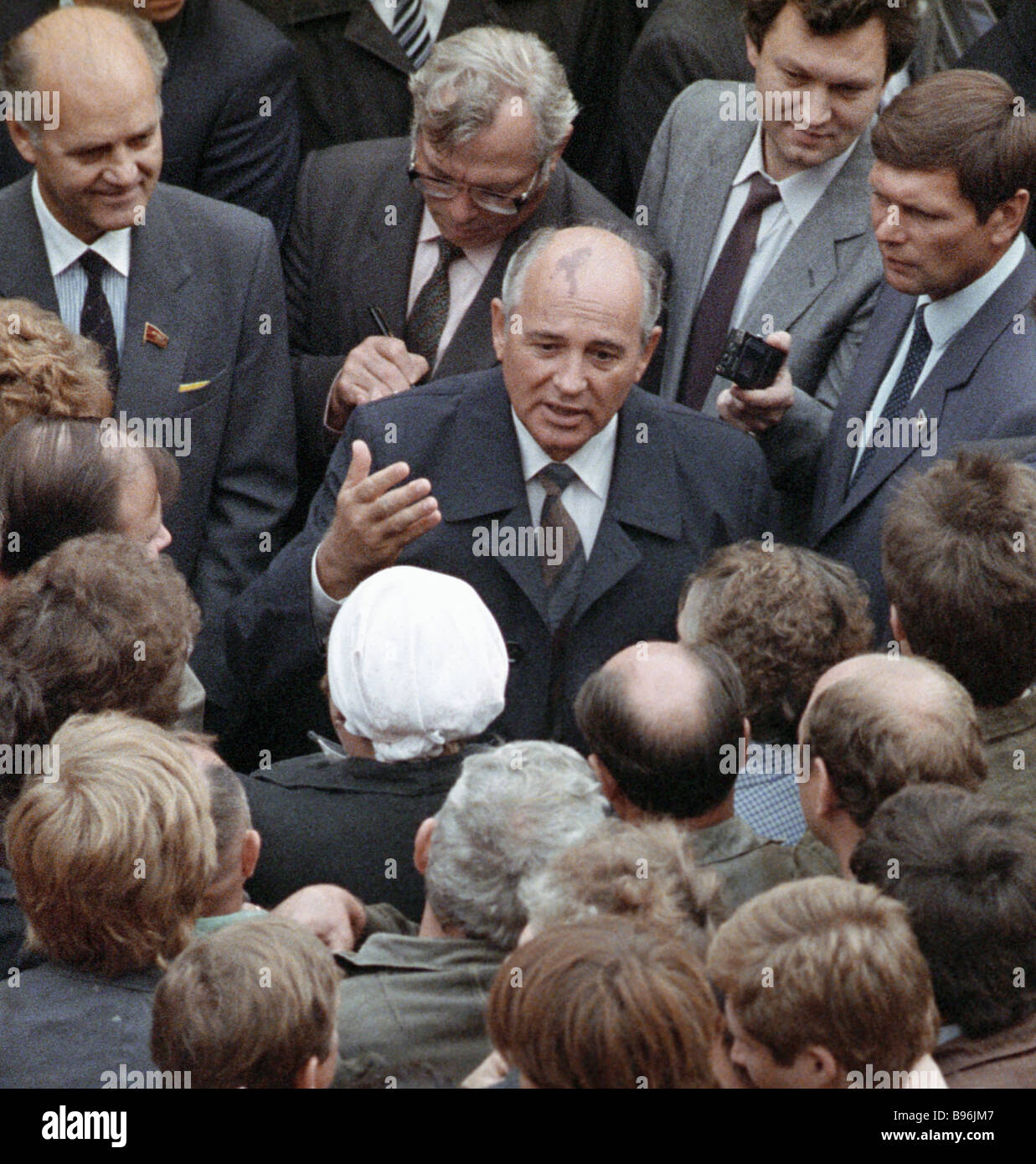 Soviet Communist Party Secretary General Mikhail Gorbachev center ...