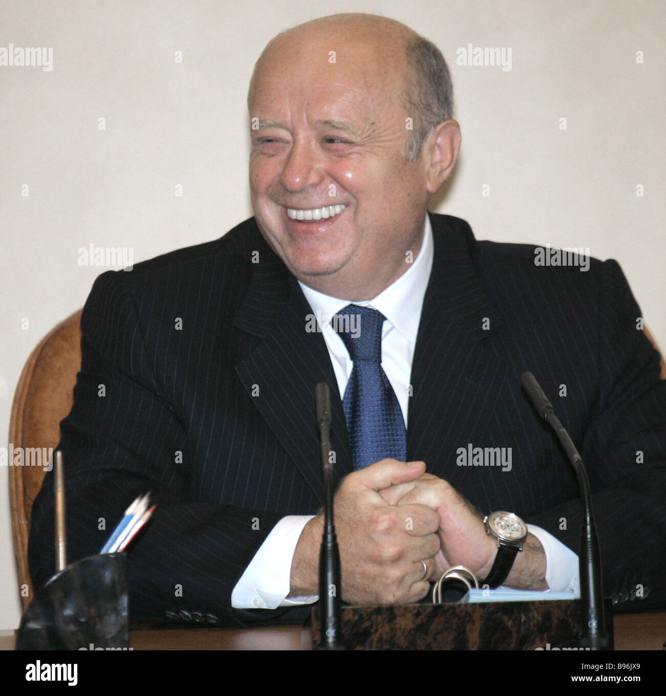 Russian acting Prime Minister Mikhail Fradkov during a Cabinet meeting ...