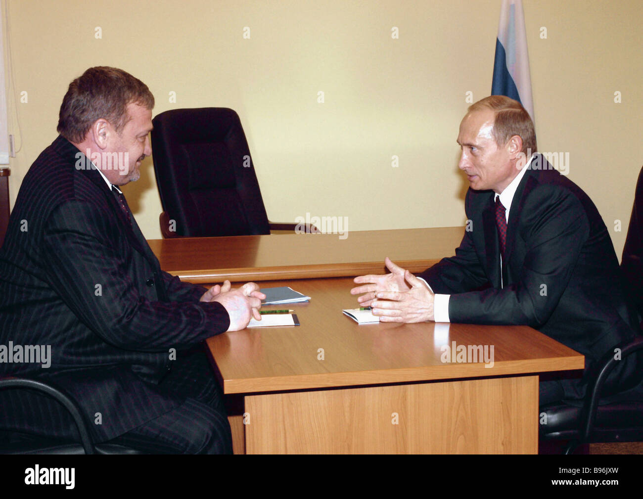 Russian President Vladimir Putin right and Chechen President Akhmad ...