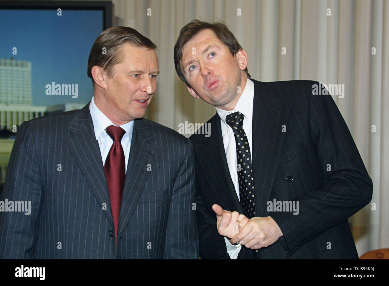 Sergei Ivanov left defense minister and Alexander Pochinok former labor ...