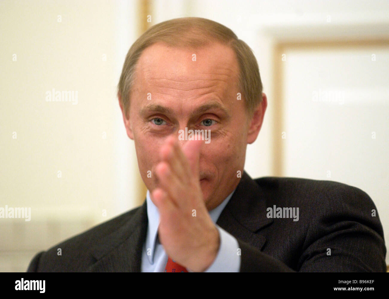President Vladimir Putin speaking at a meeting with Russian Olympic ...