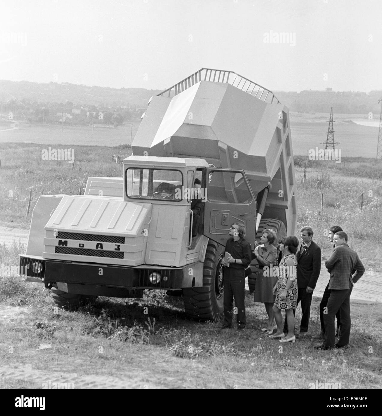 Testing a MoAZ 6401 9585 dump truck Mogilev car factory Stock Photo - Alamy
