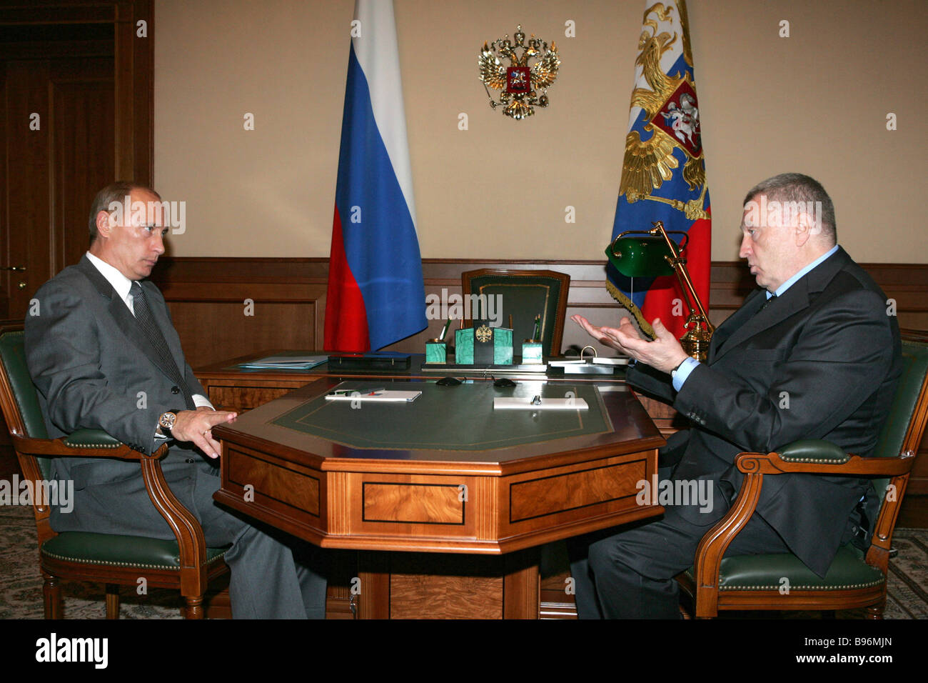 From left to right President Vladimir Putin and LDPR leader Vladimir ...