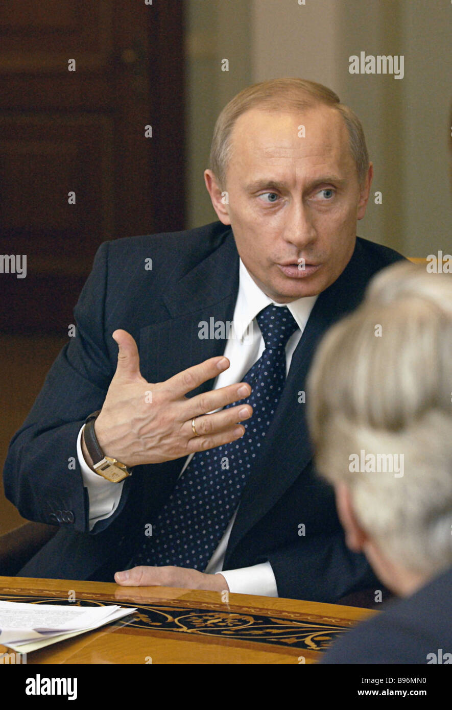 Russian President Vladimir Putin during a meeting with the directors of ...