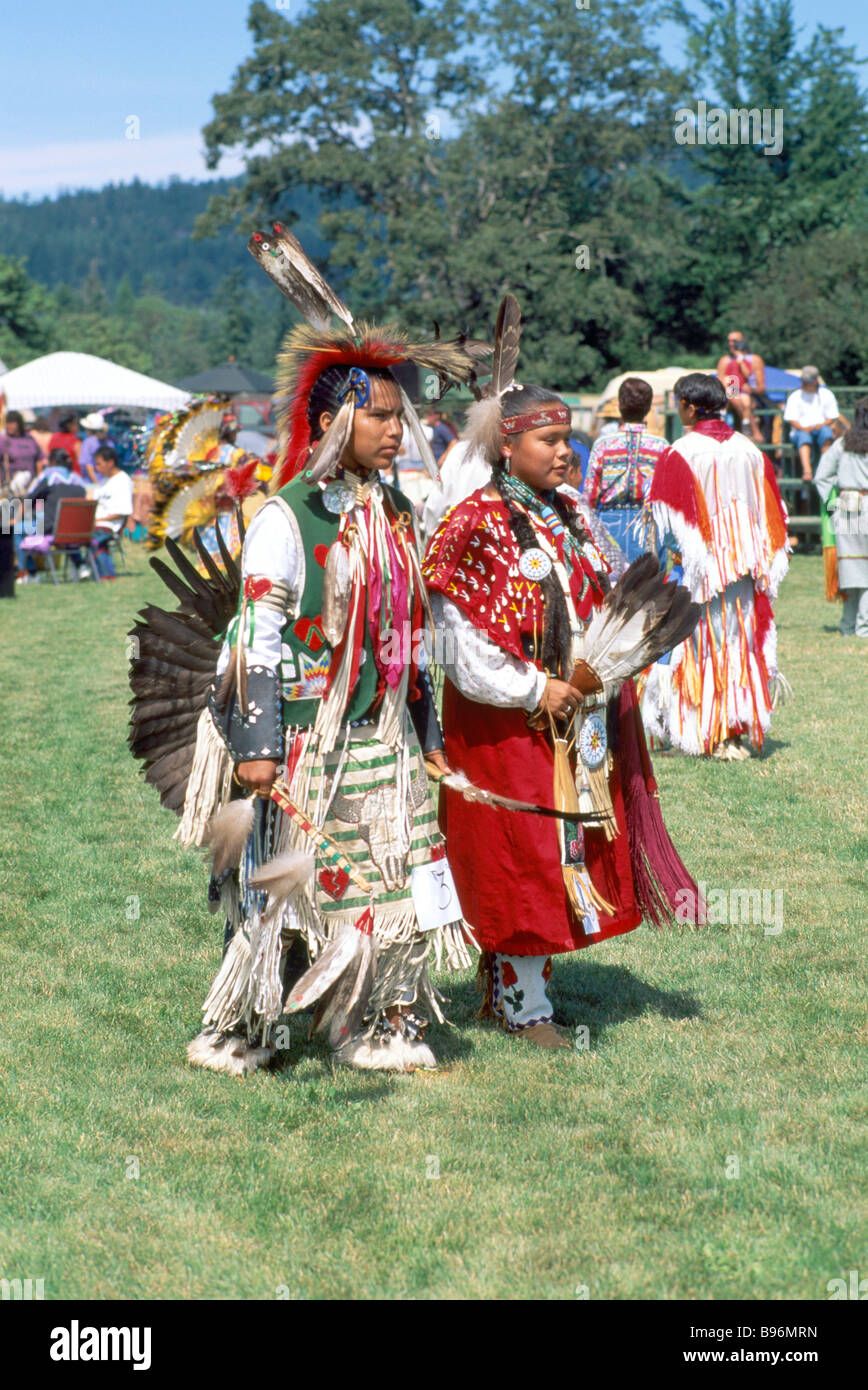 Native Indian Dancers in Traditional Regalia at a Pow Wow on Tsartlip ...