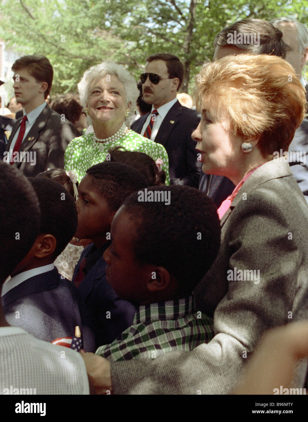 Wives of the Soviet and U S Presidents Raisa Gorbachev right and ...