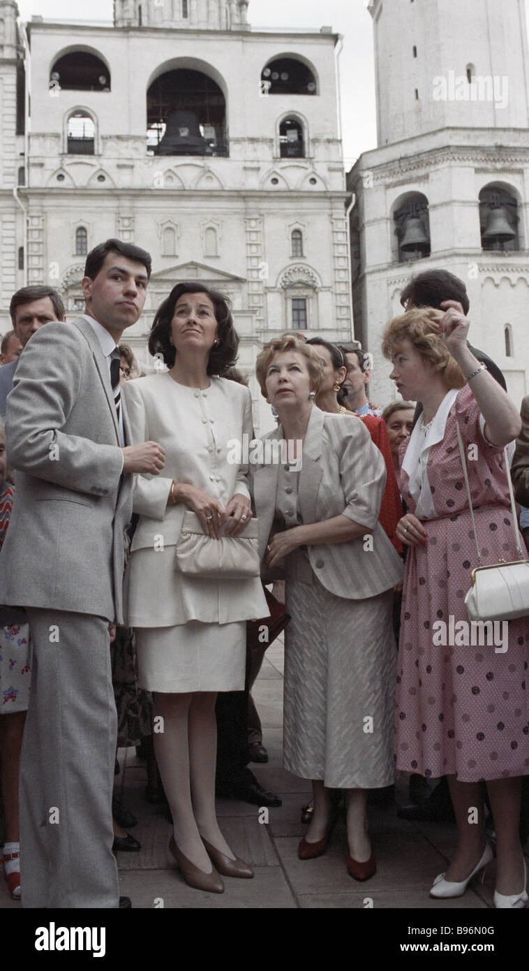 Raisa Gorbachev wife of the Soviet President second right and Mrs ...