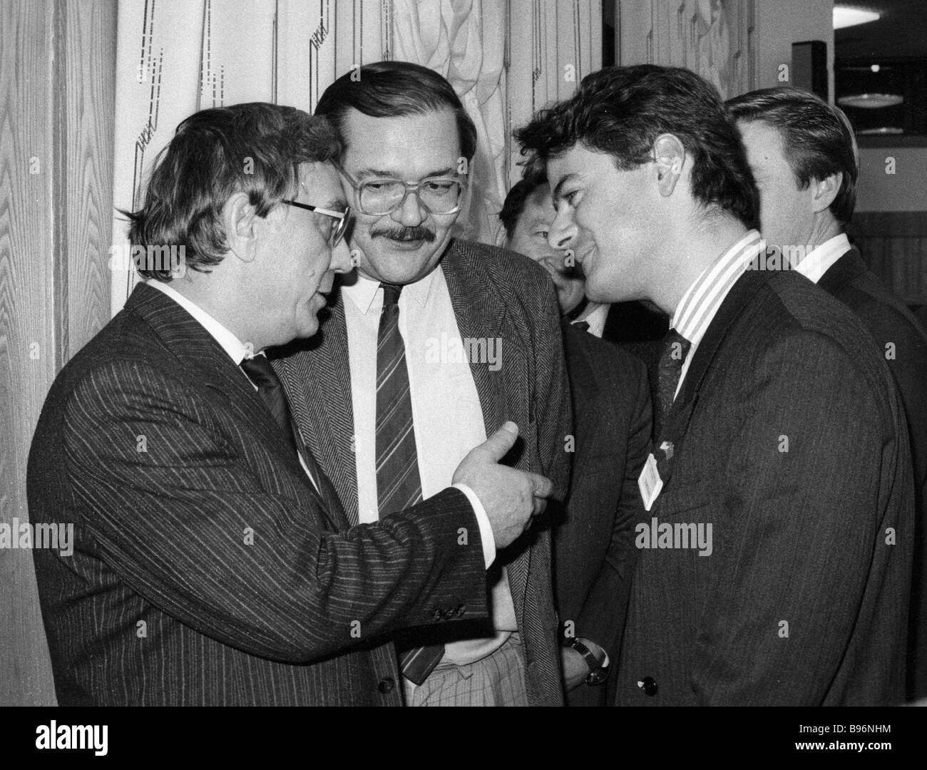 Gennady Yanayev vice president of the USSR left talking with ...