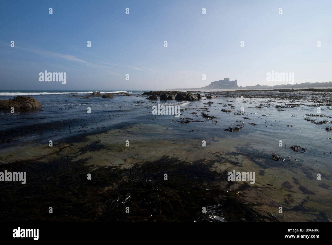 Bamburgh Coast and Castle Stock Photo - Alamy