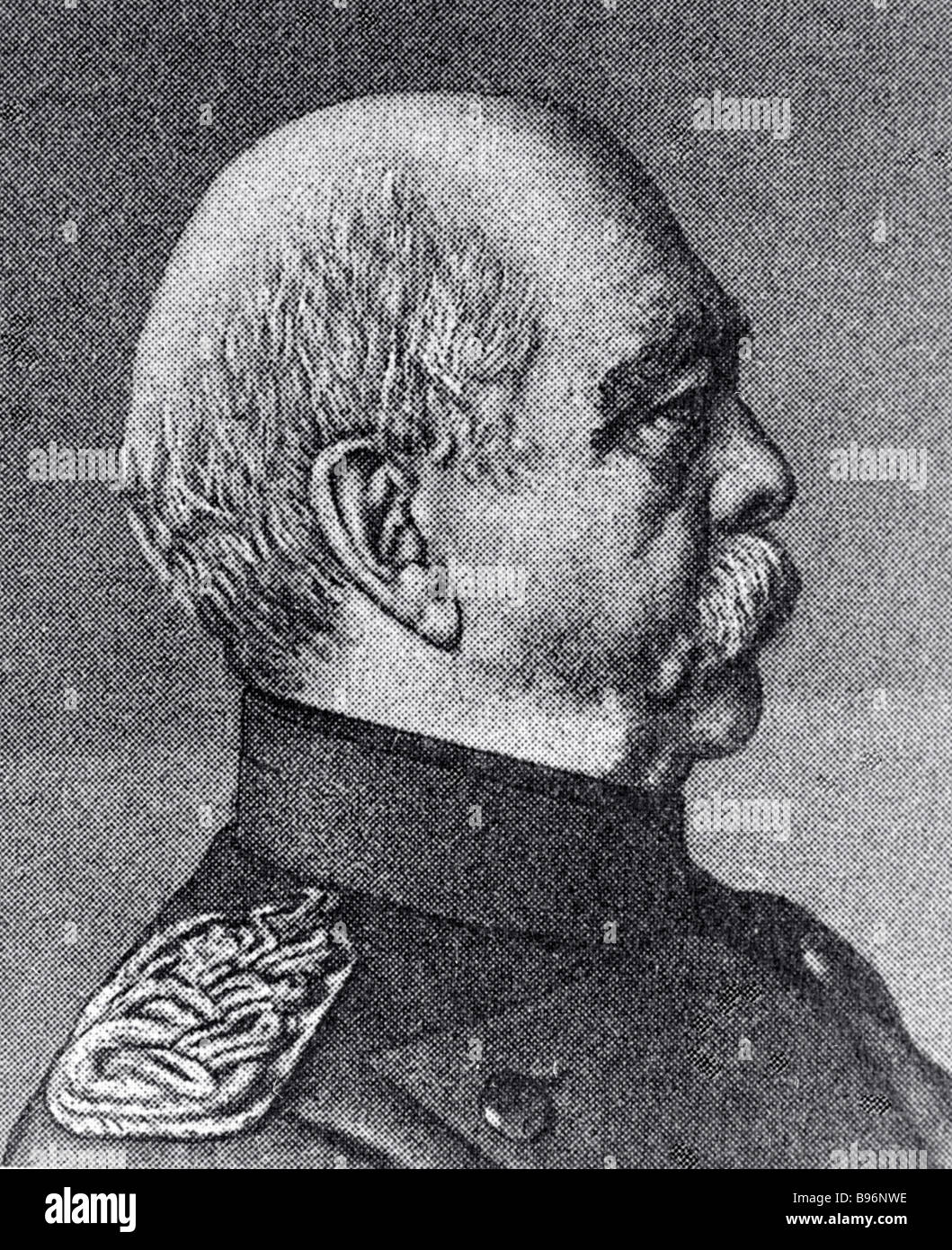 Portrait of German statesman Otto von Bismarck Reproduction Stock Photo ...