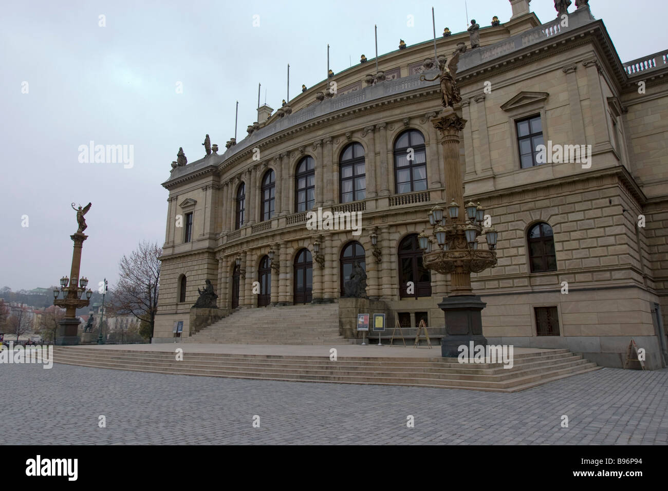Rudolfinum building facade on Jan Palach Square,Prague, Czech republic ...