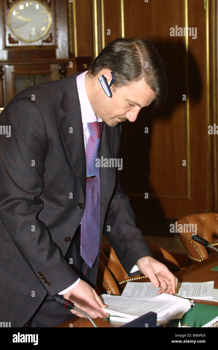 Russian Minister for Economic Development and Trade German Gref ...