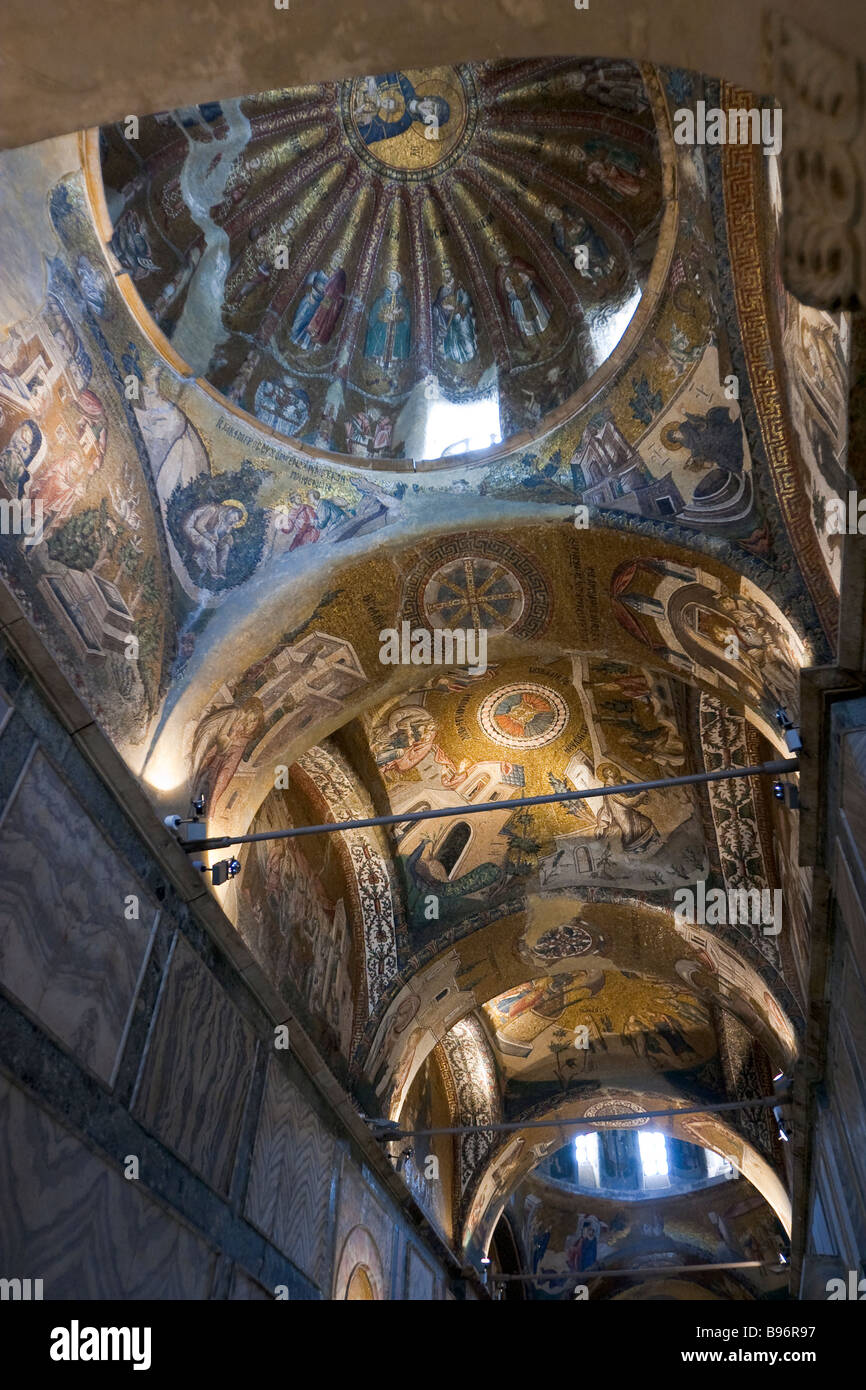 Ceiling of the second narthex with Byzantine mosaics Chora Museum ...