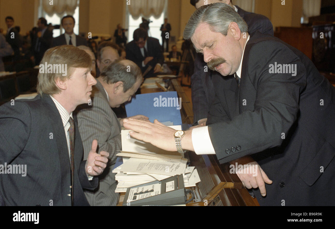 Russian Vice President Alexander Rutskoy right and Chairman of ...