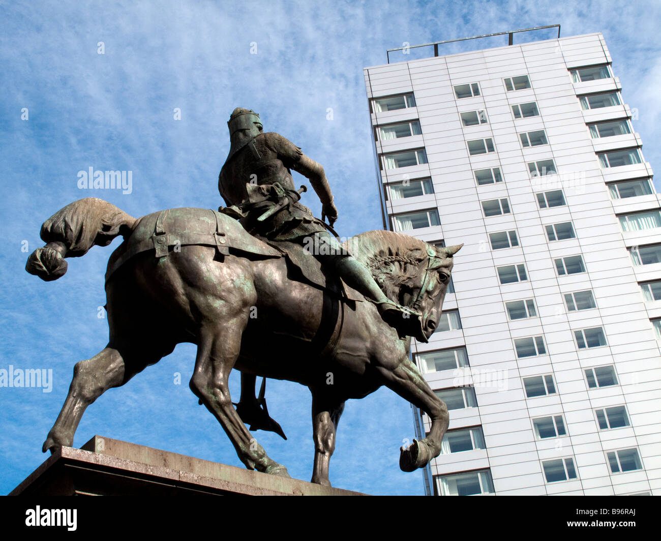 The Black Prince, Statue, City Square, Leeds ,Yorkshire England Stock ...