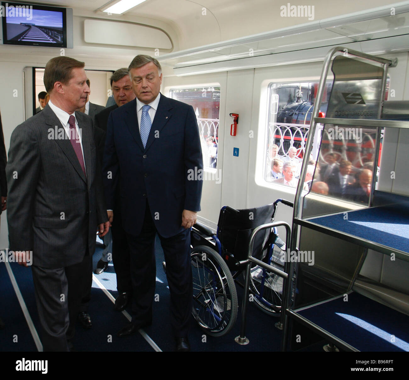 Russian First Deputy Prime Minister Sergei Ivanov examined a new ...